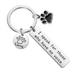 wsnang veterinarian gifts i speak for those who has no voice keychain vet techs gift animal rescue gift (speak for those kc)