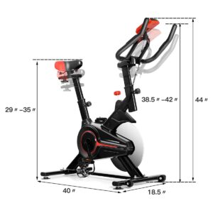 SPORFIT Indoor Cycling Bike Stationary - Exercise Bike with Comfortable Seat Cushion, Silent Belt Drive and Phone Holder for Home Training & Cardio Workout