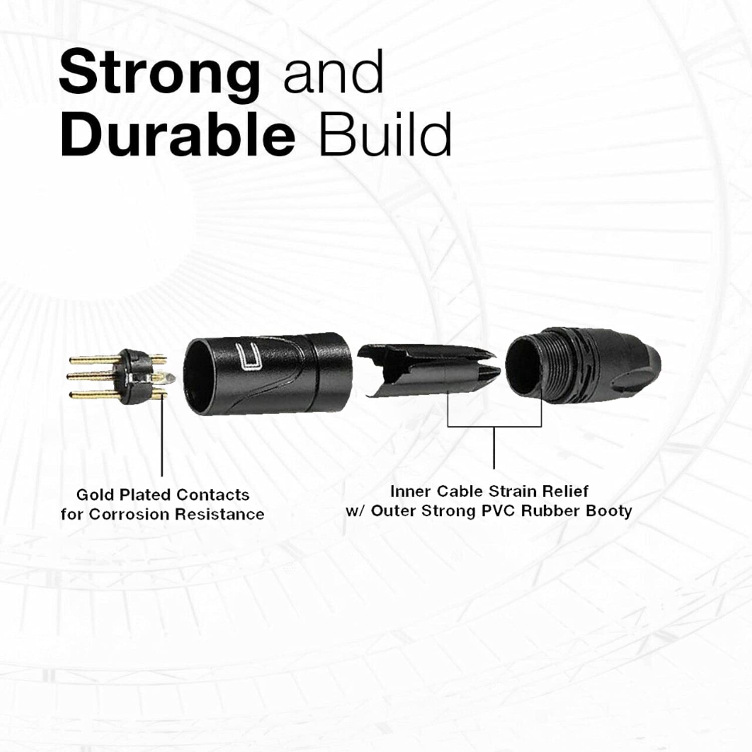 Balanced XLR Cable Female to Right Angle 1/4" TRS - 3 Feet Black - Pro 3-Pin Microphone Connector for Powered Speakers, Audio Interface or Mixer for Live Performance & Recording