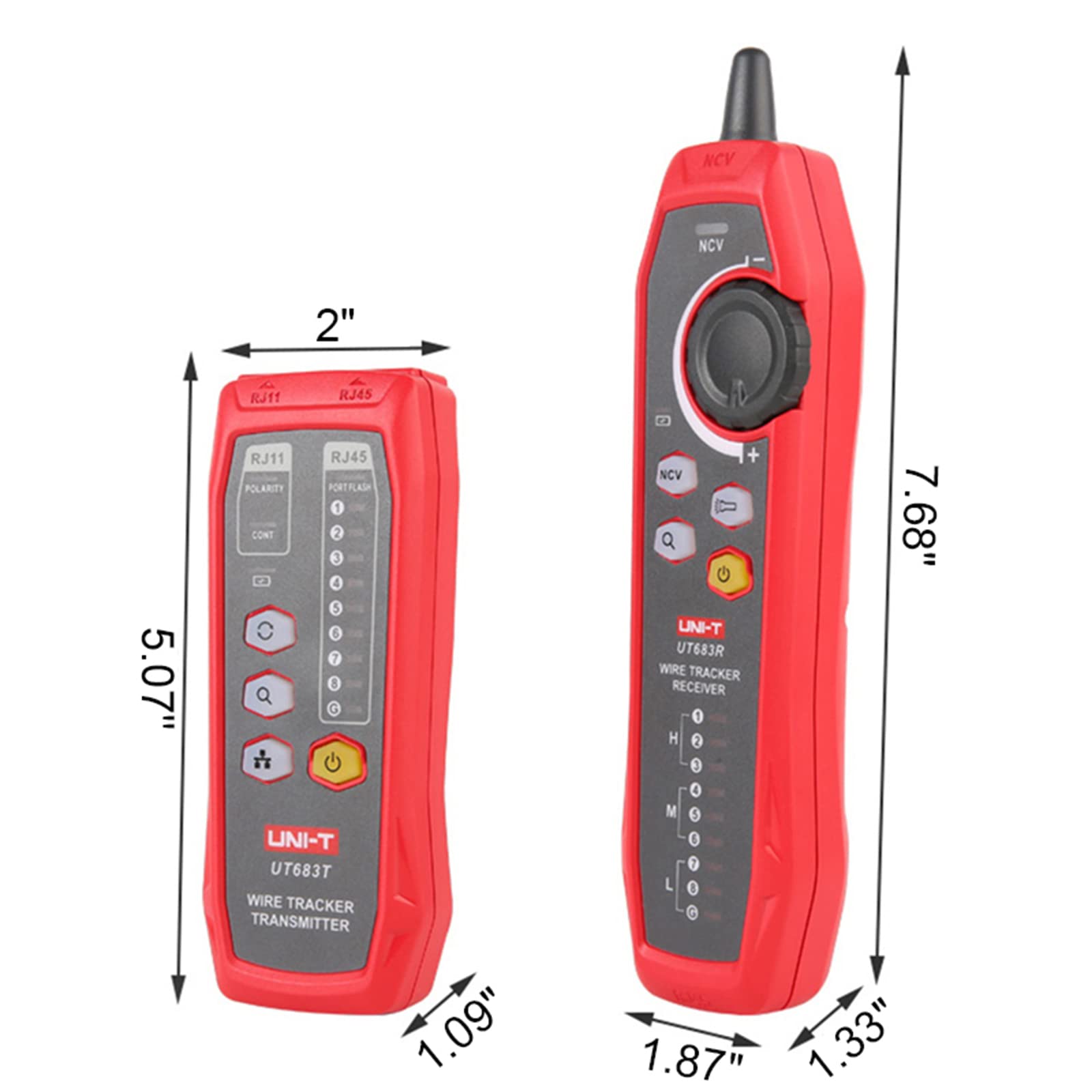 UNI-T UT683KIT Cable Tester Wire Tracker for RJ11 and RJ45 Cables Tester, Telephone Line Finder Cable Collation, Network Maintenance Collation, Repairing Networking Tool