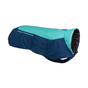 ruffwear, vert dog winter jacket, waterproof & insulated coat for cold weather, aurora teal, small