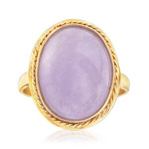 ross-simons lavender jade ring in 14kt yellow gold. size 7