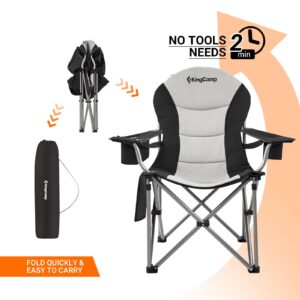 KingCamp KC2008_Black/MediumGrey-US Camping Chair, Oversized, Black&MediumGrey(Set of 2)