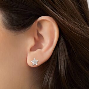 RS Pure by Ross-Simons 0.20 ct. t.w. Diamond Star Stud Earrings in Sterling Silver