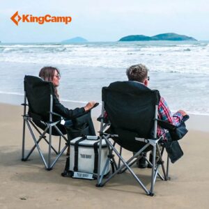 KingCamp KC2008_Black/MediumGrey-US Camping Chair, Oversized, Black&MediumGrey(Set of 2)