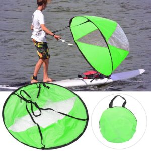 Estink Kayak Wind Sail Kayak Sail Paddle 42 Inches Foldable Clear Window Kayak Paddle Board Sail with Storage Bag Kayak Accessories, Kayak Sail for Outdoor(12, Green)