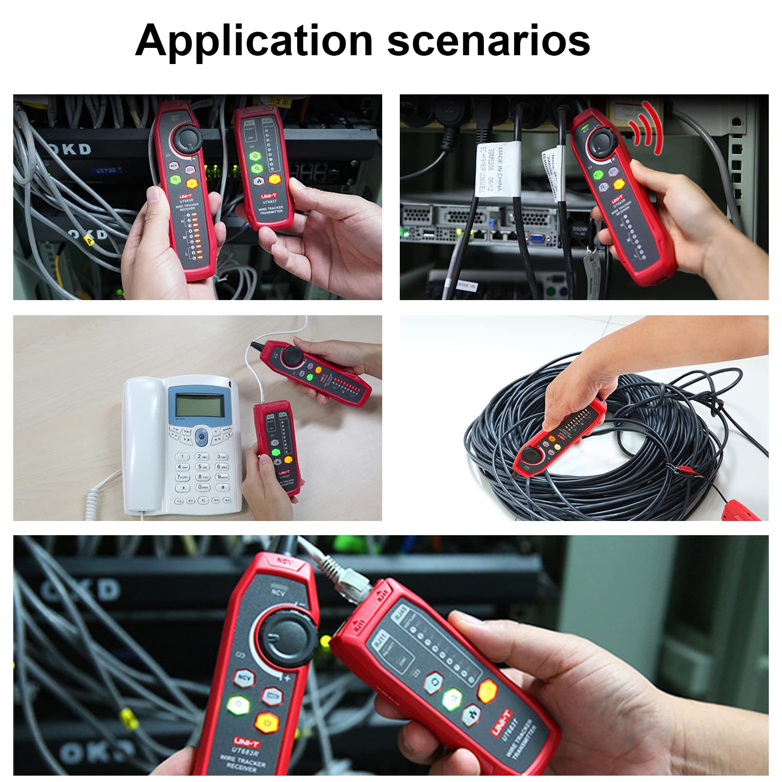 UNI-T UT683KIT Cable Tester Wire Tracker for RJ11 and RJ45 Cables Tester, Telephone Line Finder Cable Collation, Network Maintenance Collation, Repairing Networking Tool