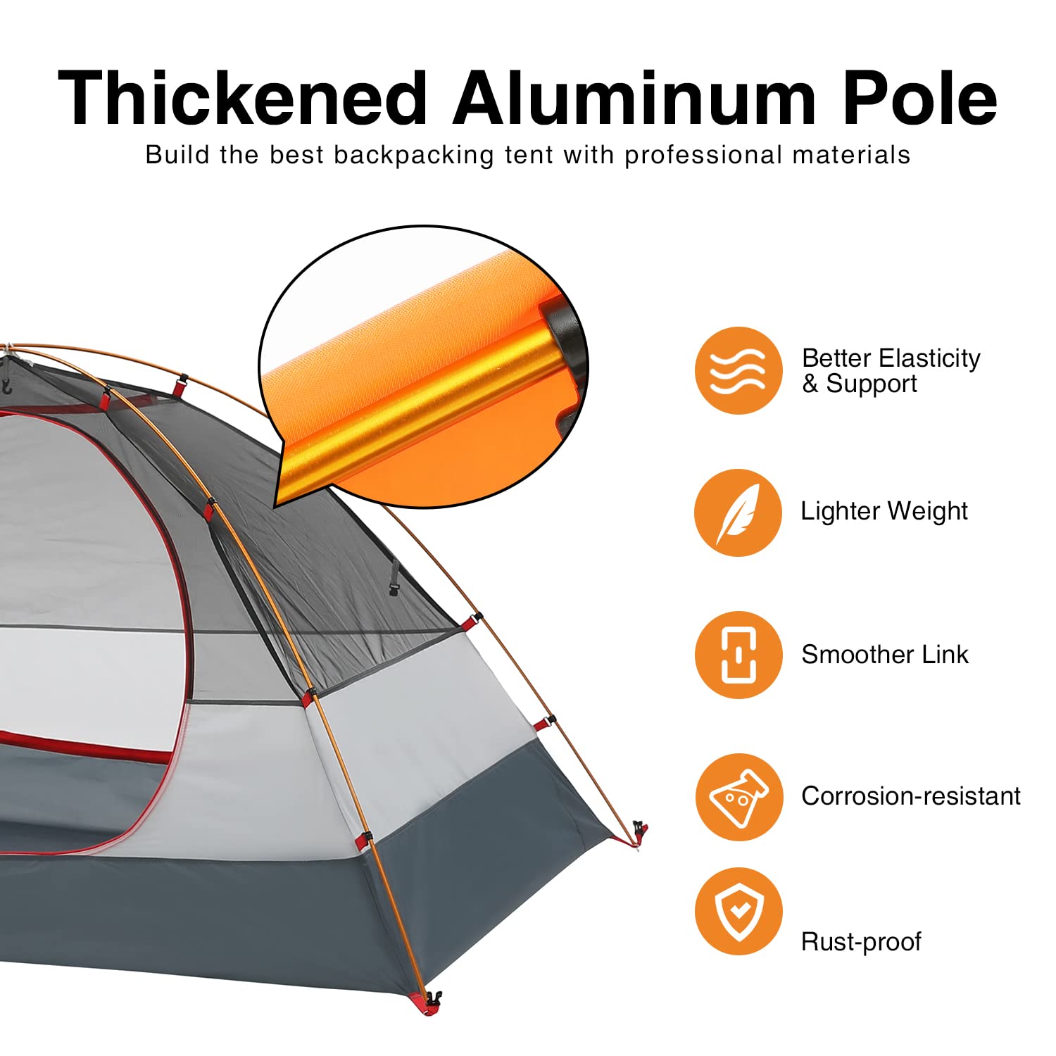 Moon Lence Professional Camping Tent 2 Person Tent Backpacking Tent, Water & Wind Proof Ultralight Equipment for Mountaineering Backpacking & Hiking, Porch Double Layer, Aluminum Alloy Pole