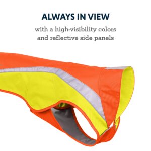 Ruffwear, Lumenglow High-Vis Dog Jacket, High-Visibility Protection for Day and Night, Blaze Orange, Small