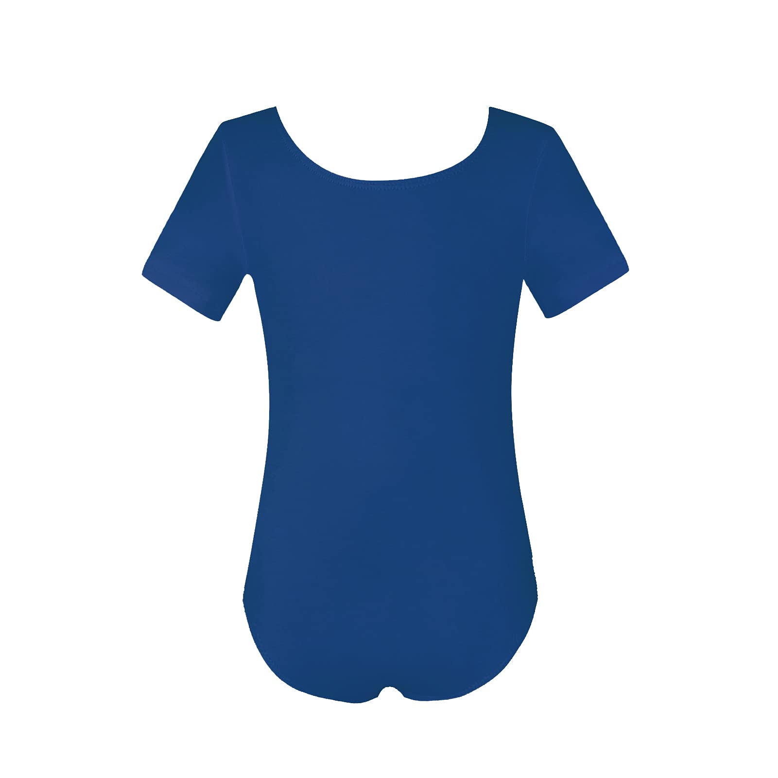 Phineein Girls Short Sleeve Team Basic Leotards For Kids (10-12years, Navy Blue)