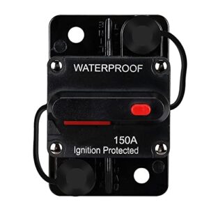 150 amp fuse holders,audio circuit breaker,reset fuse inverter, 12v-48v dc fuse holder,replace fuses,with reset button,for automotive marine boat audio system current overload protection