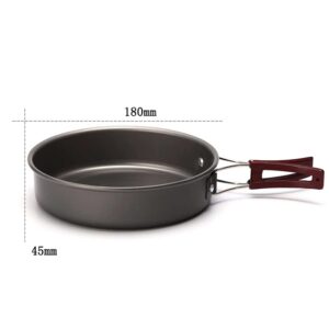 AIROKA Aluminum alloy Non-Stick Medium Frying Pan with Folding Handle for Outdoor Camping Picnic Hiking