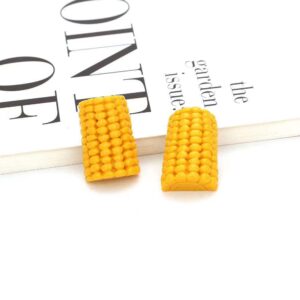 Purple Myrtle Corn on the Cob Earrings. Super Cute Food Earrings for Women, Teens, Gils, and Anyone. Yellow Studded Corn Earrings for Gag Gifts, Thanksgiving, Halloween, and Any Occasion.