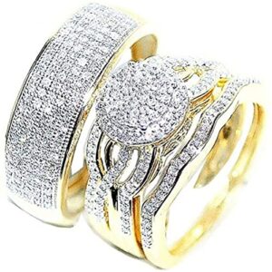 tvs-jewels his and hers wedding ring set matching trio wedding bands for him her