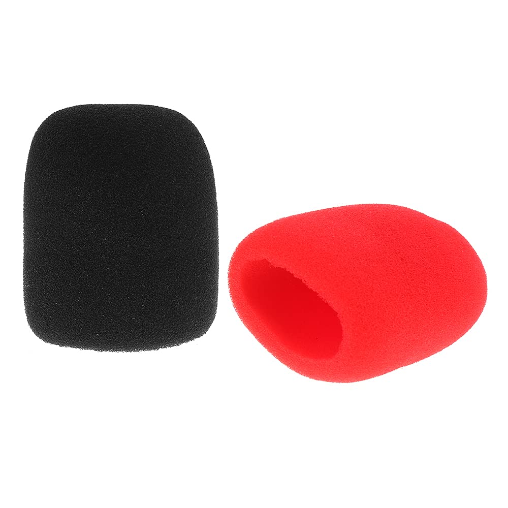 OriGlam 5pcs Foam Mic Cover Handheld Microphone Windscreen, Microphone Cover Foam Mic Covers, Microphone Cover Protection (Red)