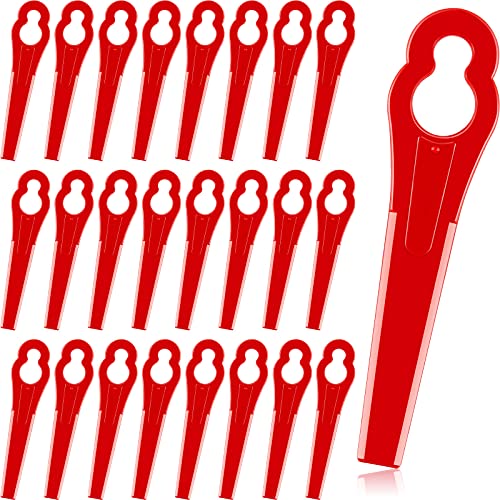 Honoson Plastic Machine Trimming Blades Replacement Plastic Blades Accessories Trimmer Grass Mowing Nylon Blades Garden Lawn Mower Accessories Tools Compatible for PolyCut 2-2 (Red,100 Pieces)