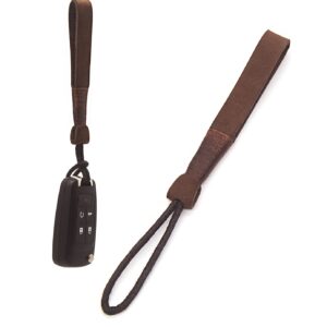 LAGIPA Leather Car Key Fob Keychain, Non-metallic Car Key Rope Lanyard Holder, No Metal Scratch