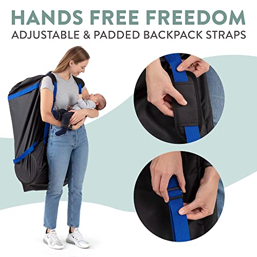 Fam Adorbs Gate Check Stroller Bag for Airplane Travel Durable & Convenient Nylon Stroller Travel Bag with Backpack Straps - Perfect Stroller Cover for Umbrella Stroller & Single to Double Stroller