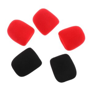 OriGlam 5pcs Foam Mic Cover Handheld Microphone Windscreen, Microphone Cover Foam Mic Covers, Microphone Cover Protection (Red)