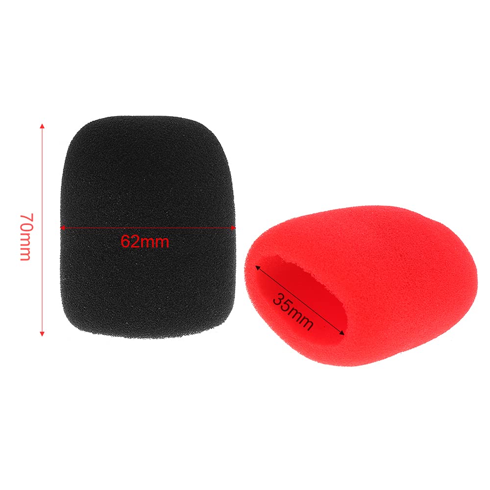 OriGlam 5pcs Foam Mic Cover Handheld Microphone Windscreen, Microphone Cover Foam Mic Covers, Microphone Cover Protection (Red)