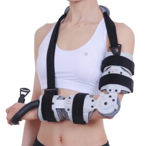 willq hinged rom elbow brace sling stabilizer for surgery recovery ligament tendon stabilizer splint arm injury repairs and dislocation by brace align adjustable post-op rehabilitation,left