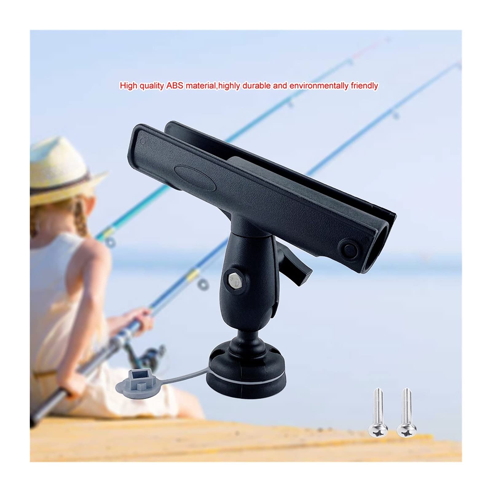 L-SHISM Hardware Kayak ABS Adjustable Boat Fishing Rod Rack Holder Bracket Pole Support Fixer Fix Rest Tool Rotatable Mount Marine Accessories for Marine Boat (Size : 7723B)