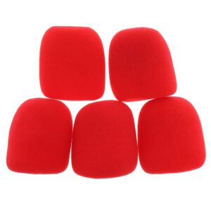 origlam 5pcs foam mic cover handheld microphone windscreen, microphone cover foam mic covers, microphone cover protection (red)