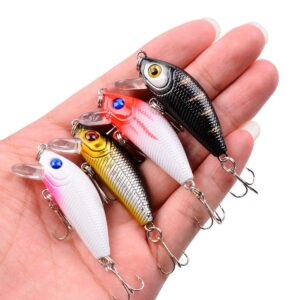 Aorace 43pcs Bass Fishing 56pcs Lures Kit Set Topwater Hard Baits Minnow Crankbait Pencil VIB Swimbait for Bass Pike Fit Saltwater and Freshwater