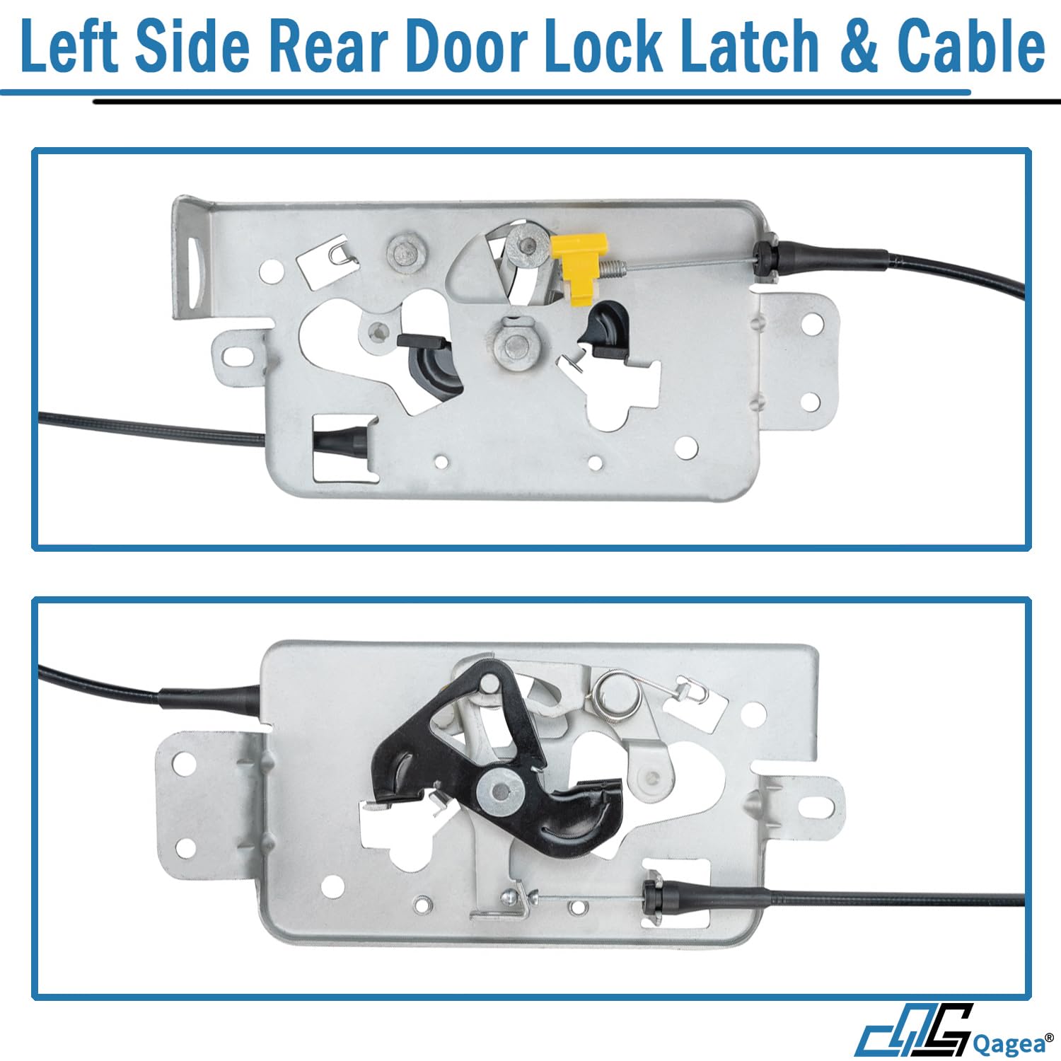 Qagea Rear Door Lock Latch & Cable - Left Driver Side - Replacement for 2004-2008 Ford F150 Extended Cab Pickup, Upper and Lower Locking Latches Assembly Replaces# 8L3Z-18264A01-B 6l3Z-18264A01-B…