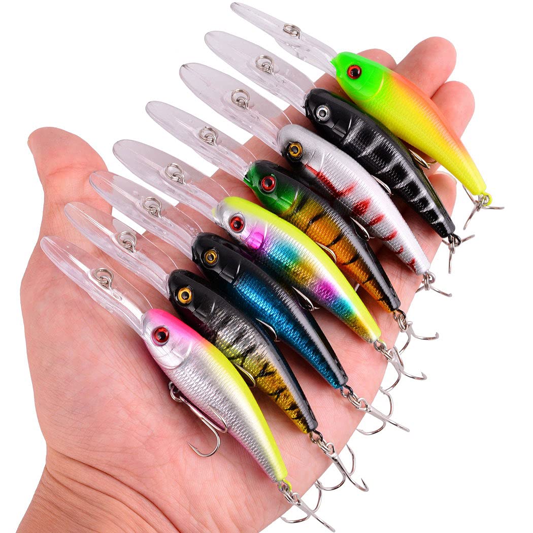 Aorace 43pcs Bass Fishing 56pcs Lures Kit Set Topwater Hard Baits Minnow Crankbait Pencil VIB Swimbait for Bass Pike Fit Saltwater and Freshwater