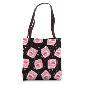 aesthetic strawberry milk japanese anime cute tote bag