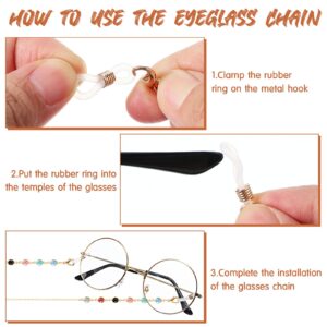 Frienda 6 Pcs Eyeglass Chains Glasses Chain Holder Lanyard for Women Beaded Glasses Strap Around Neck Sunglasses Chain Cords (Classic Style)