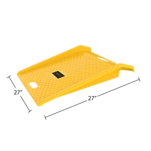 Driveway Curb Ramp - Heavy Duty, Portable Curb Ramp with 1000lb Capacity - for Furniture Dollies, Hand Trucks, or Moving Carts by Stalwart (Yellow)