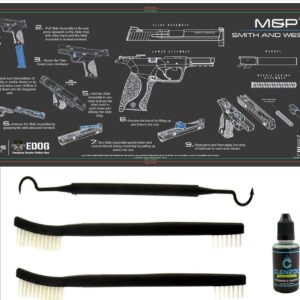 EDOG USA Compatible for Smith & Wesson M&P - 5 PC Cerus Gear Instructional Step by Step Heavy Duty Cleaning 12"x27" Padded Gun- Work Surface Protector Mat Solvent & Oil Resistant