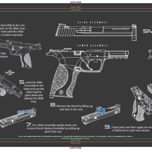 EDOG USA Compatible for Smith & Wesson M&P - 5 PC Cerus Gear Instructional Step by Step Heavy Duty Cleaning 12"x27" Padded Gun- Work Surface Protector Mat Solvent & Oil Resistant