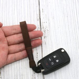 LAGIPA Leather Car Key Fob Keychain, Non-metallic Car Key Rope Lanyard Holder, No Metal Scratch