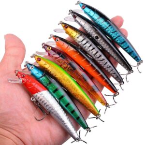 Aorace 43pcs Bass Fishing 56pcs Lures Kit Set Topwater Hard Baits Minnow Crankbait Pencil VIB Swimbait for Bass Pike Fit Saltwater and Freshwater