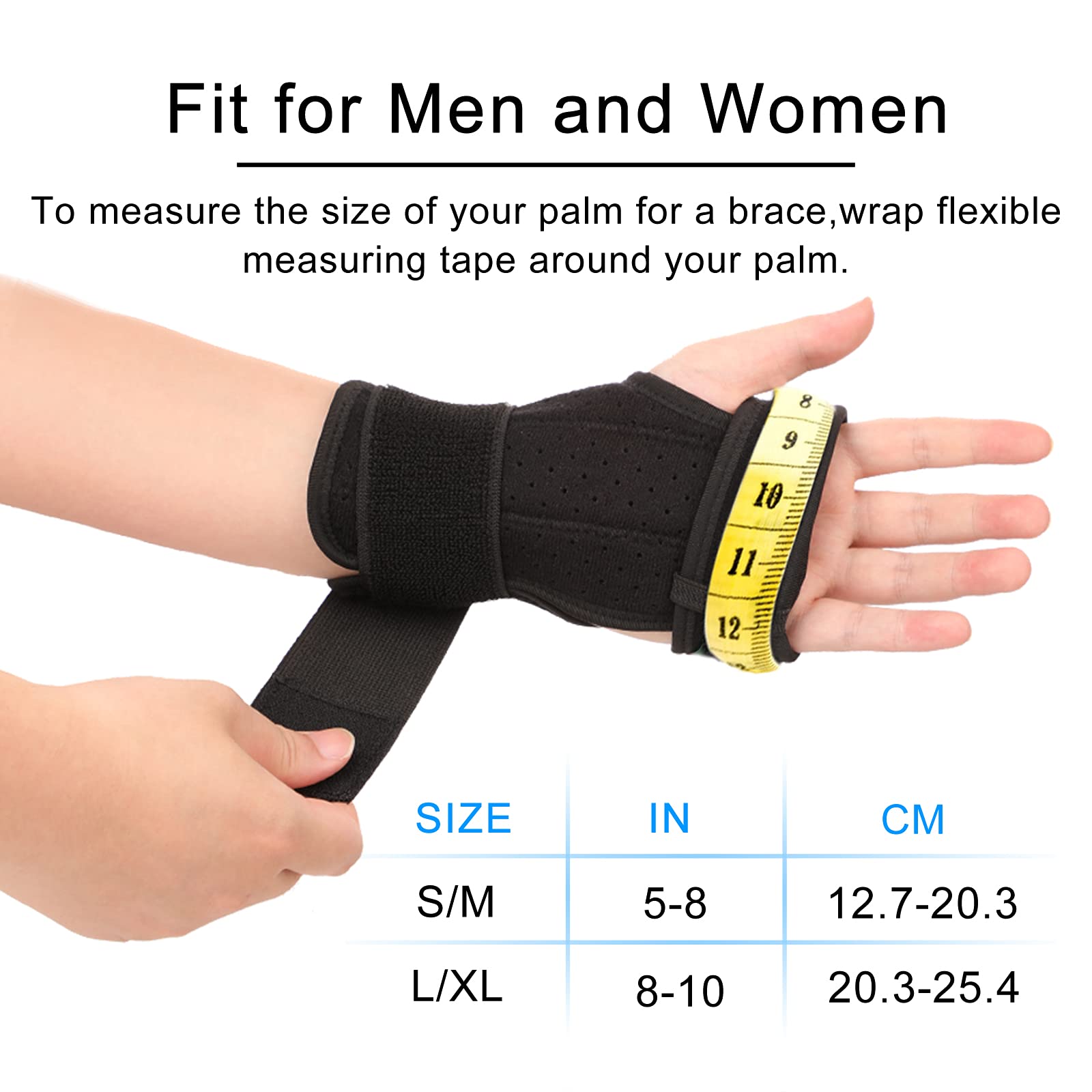 PEIZSON Carpal Tunnel Wrist Brace Night Support, Wrist Support Braces Right Hand with Splint for Tendonitis, Arthritis, Sprain, Carpal Tunnel Syndrome, Carpal Tunnel Pain Relief Brace for Men & Women