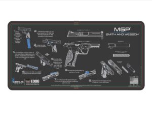 edog usa compatible for smith & wesso s&w m&p - instructional step by step field stripping heavy duty cleaning 12x27 padded gun- work surface protector mat solvent & oil resistant