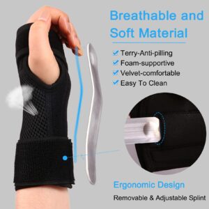 PEIZSON Carpal Tunnel Wrist Brace Night Support, Wrist Support Braces Right Hand with Splint for Tendonitis, Arthritis, Sprain, Carpal Tunnel Syndrome, Carpal Tunnel Pain Relief Brace for Men & Women