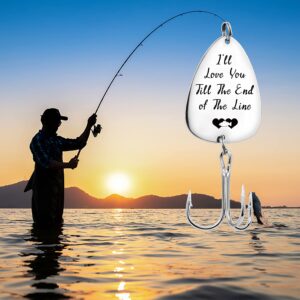 FINGERINSPIRE I'll Love You Till The End of Line Stainless Steel Treble Fishhooks Fishing Circle Hook with Gift Box, Fishing Lures, Fishing Tackle for Husband Boyfriend Birthday Gift