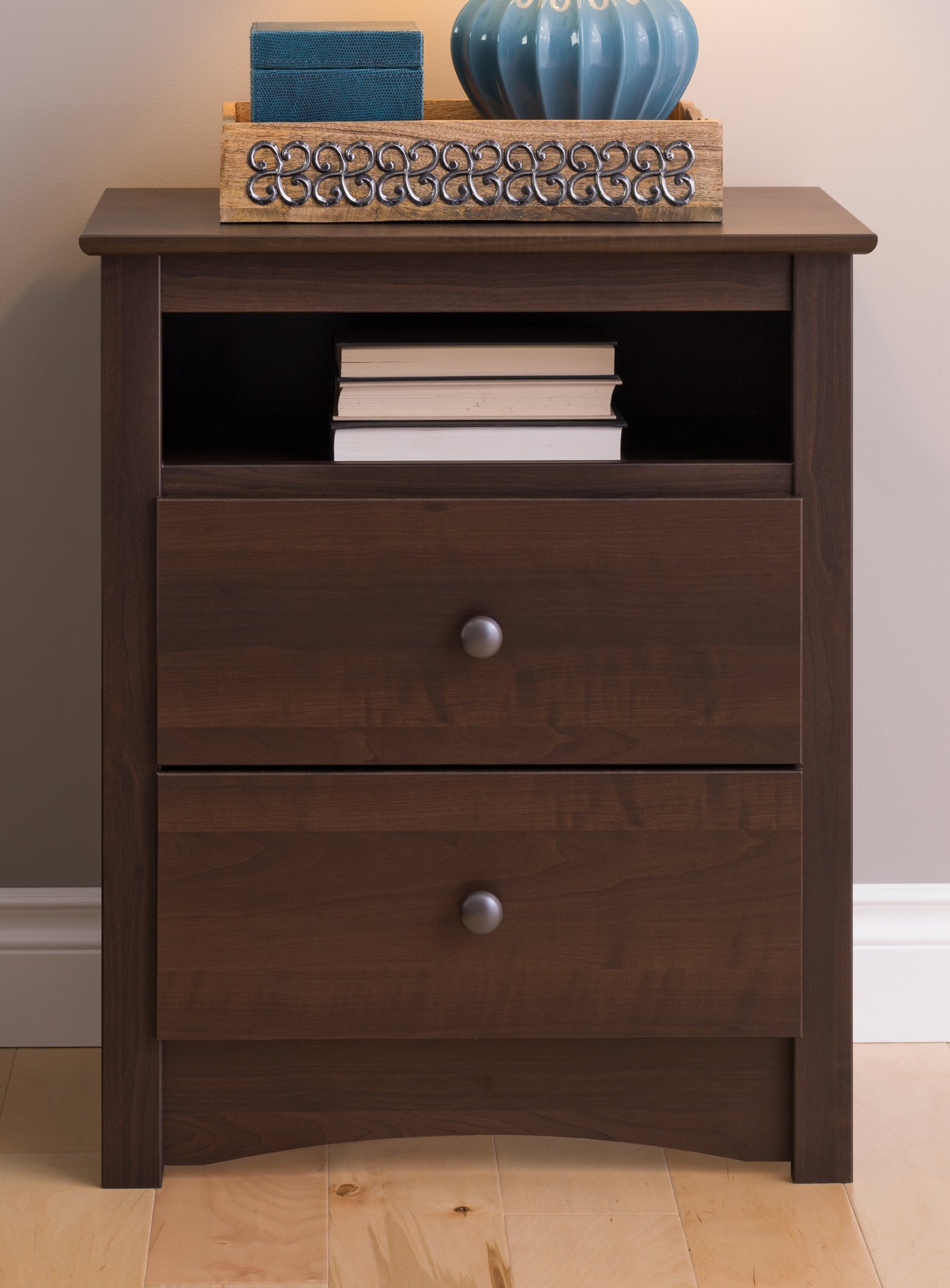 Prepac Fremont 5-Drawer Chest and 2 Drawer Nightstand, Espresso Finish