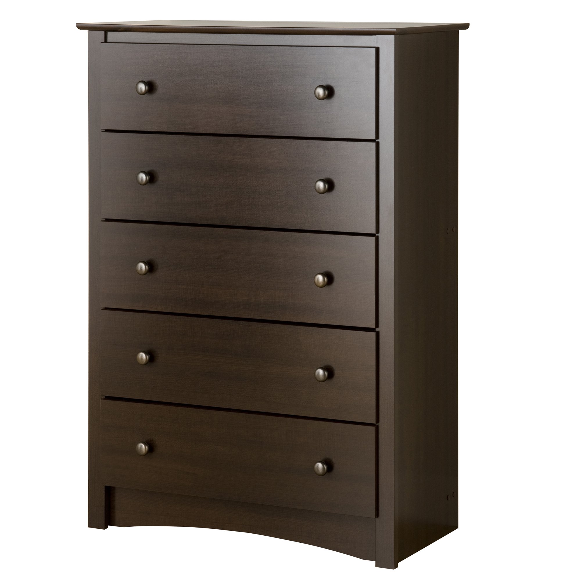 Prepac Fremont 5-Drawer Chest and 2 Drawer Nightstand, Espresso Finish