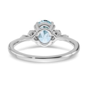 IceCarats 925 Sterling Silver Blue Aquamarine Diamond Ring Gemstone Band March Birthstone Jewelry Size 6