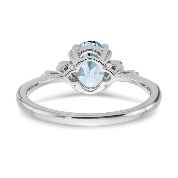 IceCarats 925 Sterling Silver Blue Aquamarine Diamond Ring Gemstone Band March Birthstone Jewelry Size 6