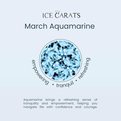 IceCarats 925 Sterling Silver Blue Aquamarine Diamond Ring Gemstone Band March Birthstone Jewelry Size 6