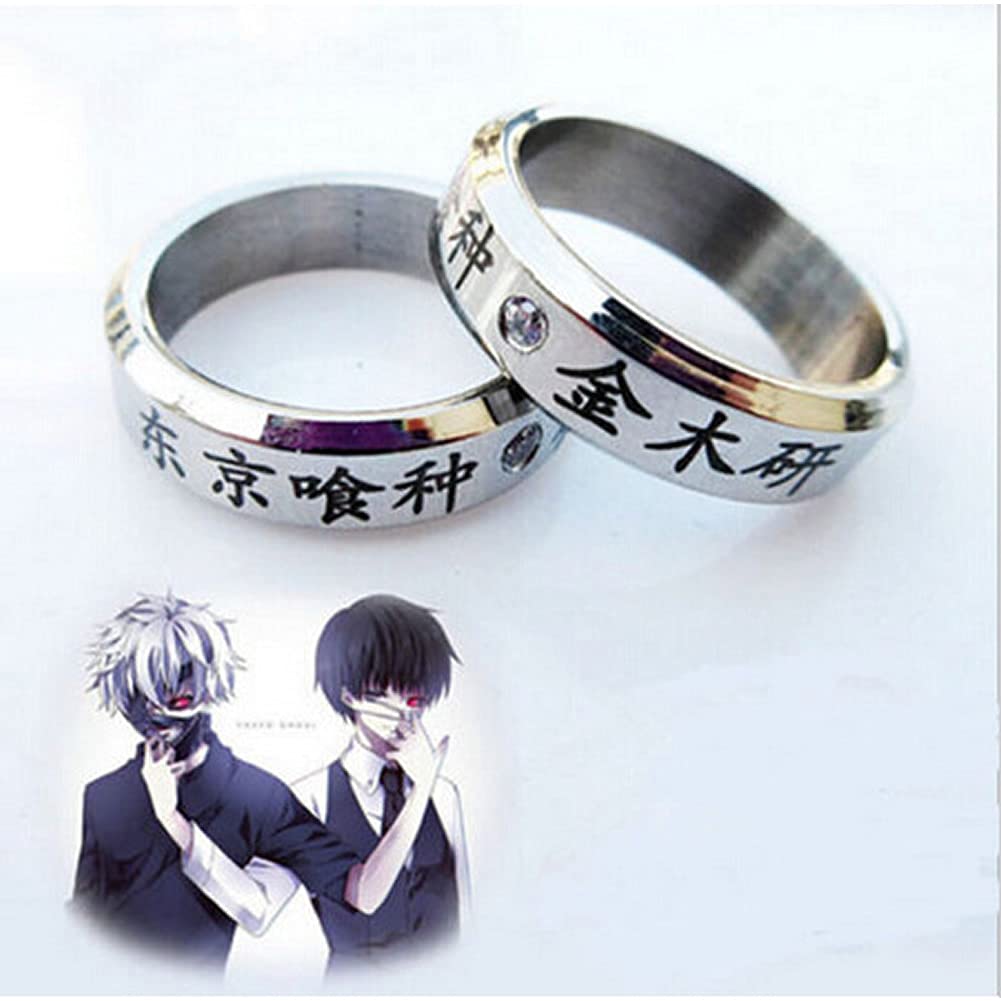 TLSDDTY Ring, Anime Kaneki Ken Cosplay Stainless Steel Finger Rings Jewelry for Halloween Men Women (1 pc)