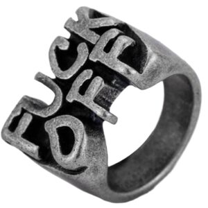 jude jewelers retro vintage stainless steel fuckoff word cocktail party biker holiday ring (grey, 10)