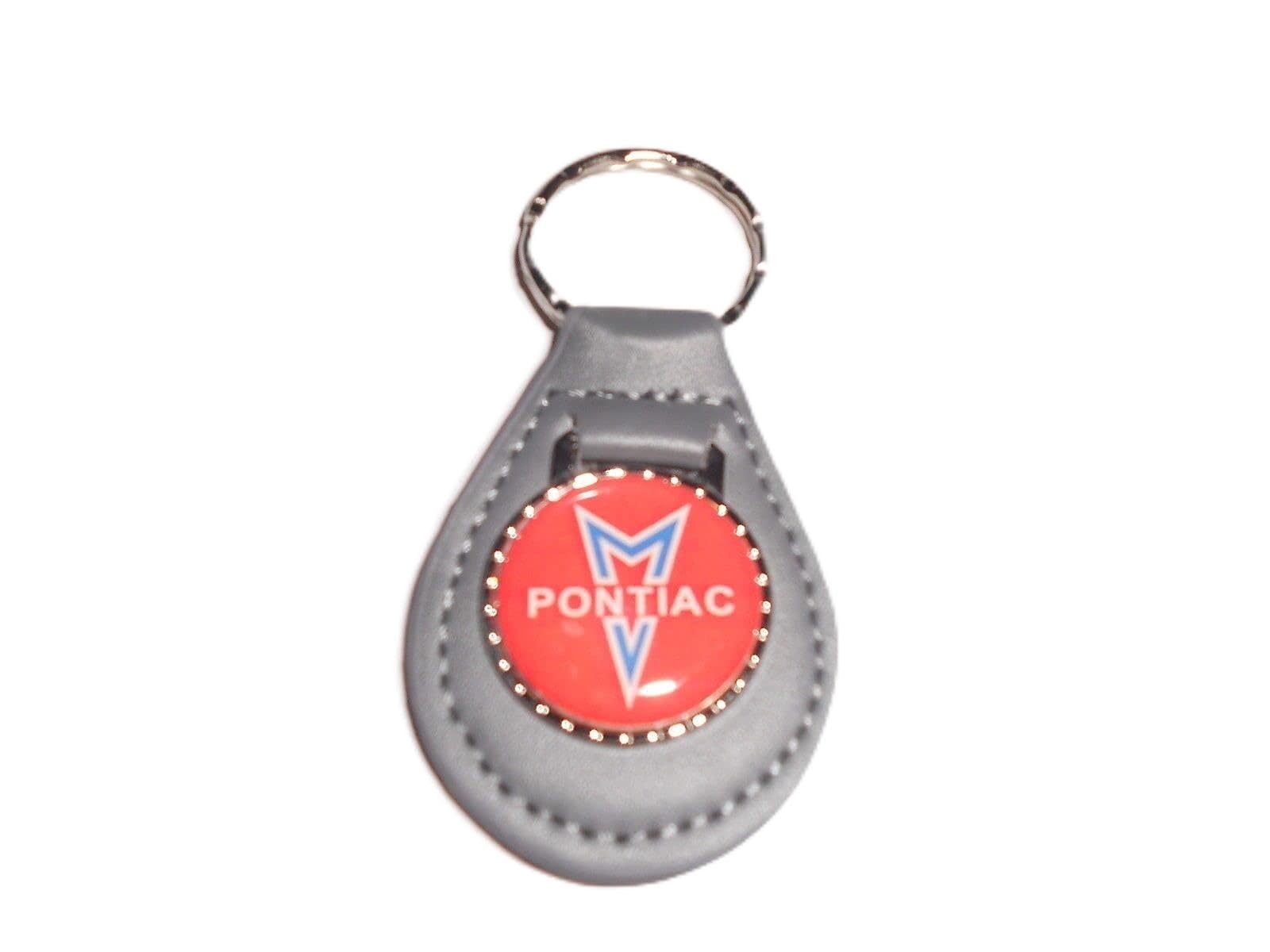 FIERO CATALINA GRAND AM PRIX G3 G5 G6 VIBE SOLSTICE LOGO W/LETTERING LEATHER KEYCHAIN - DARK GREY