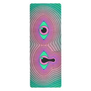 goodold trippy melting eye yoga mat non-slip eco friendly yoga towel exercise indoor outdoor gym pilates with storage bag for women men, 71 x 26inch